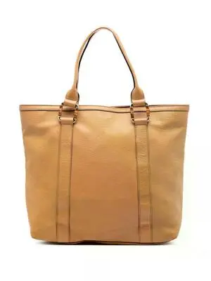 Gucci Grained Calfskin Bamboo Shopper Tote Bag - Brown