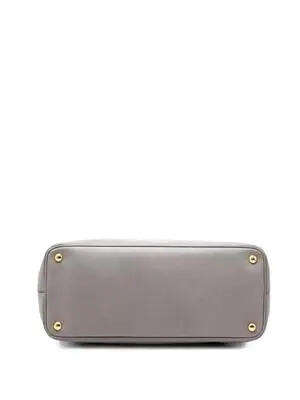 Prada Saffiano Lux Galleria Double Zip Tote Bag - Grey
