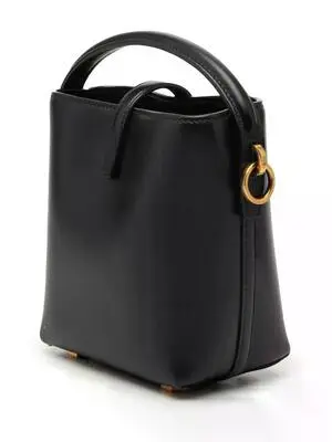 Saint Laurent Mini Shiny Calfskin Le 37 Bucket Bag Satchel - Black