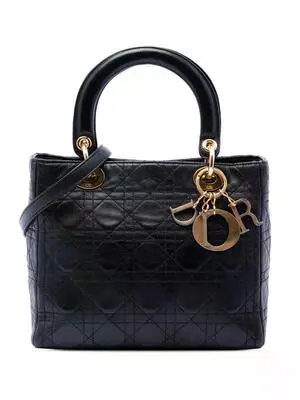 Dior Lambskin Cannage Lady Satchel - Black