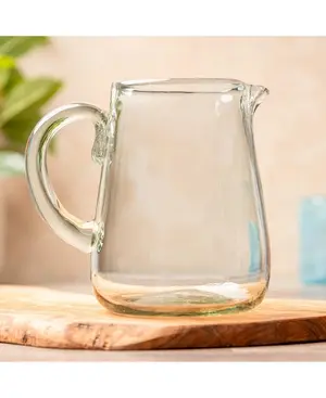 VERVE CULTURE Handblown Glass Pitcher - Clear