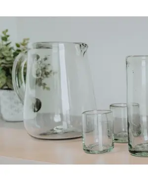 VERVE CULTURE Handblown Glass Pitcher - Clear