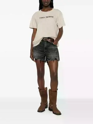 R13 Distressed Frayed-edge Denim Shorts
