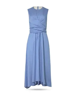 Altuzarra Sleeveless Striped Midi Dress - Azure Stripe