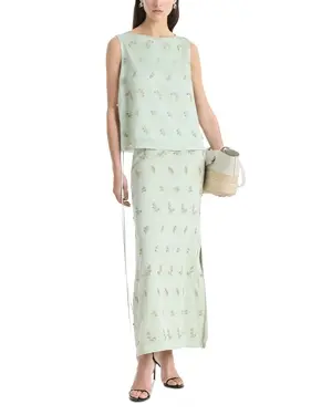 Altuzarra Maxi Skirt With Embroidered Detail - Frosted Tea