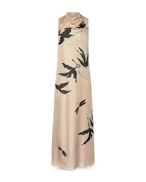 Altuzarra Lucie Silk Maxi Dress With Dragonfly Print