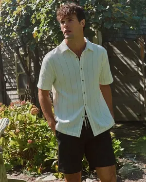 FAIR HARBOR Oasis Textured Shirt - Shell Stripe