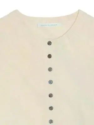 Maria Mcmanus Ivory Fine Knit Button-up Cardigan