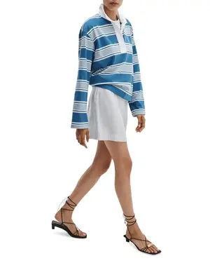 Rag & Bone Kelly Stripe Polo Tee - Blue Multi
