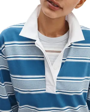 Rag & Bone Kelly Stripe Polo Tee - Blue Multi