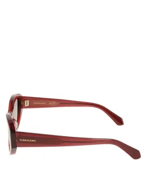 FERRAGAMO Color Block Oval Sunglasses - Transparent