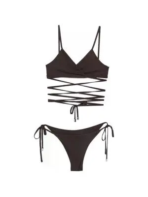 Attico Stretch Bikini With Side Ties