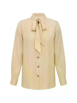 Zimmermann Beige Striped Pussy-bow Shirt - Neutrals