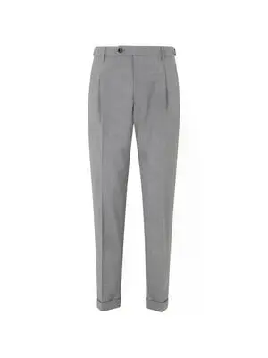 BERWICH Pleated Turn-up Trousers - Grey