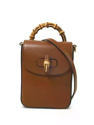 Gucci Gg Bamboo Calfskin Tote Bag - Brown