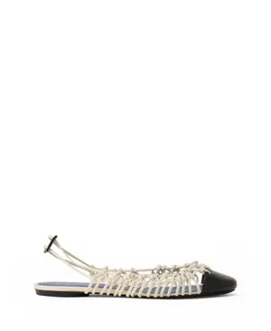 LANVIN Leather Knitline Slingback Ballerina