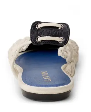 LANVIN Leather Knitline Slingback Ballerina