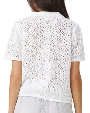 Splendid Beckham Crocheted Shirt - White
