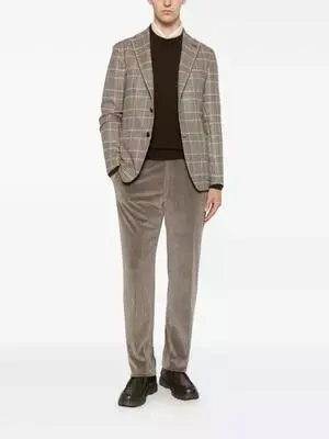 Tagliatore Check-pattern Notched-lapel Blazer - Brown