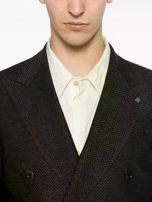 Tagliatore Herringbone-pattern Double-breasted Blazer