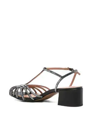 BIBI LOU Serabi Crystal-embellished Cage Sandals - Black