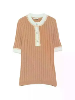 Moncler Crystal Embellished Ribbed Knit Sweater
