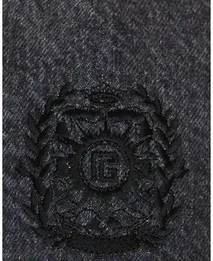 Balmain Ecusson Embroidered Denim Cap