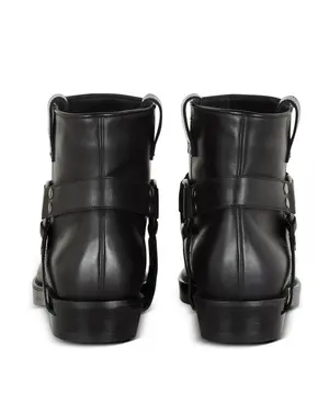 Balmain Calfskin Leather Biker Ankle Boots