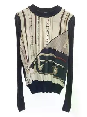 Hermès 2000s Patterned Silk Shirt - Blue