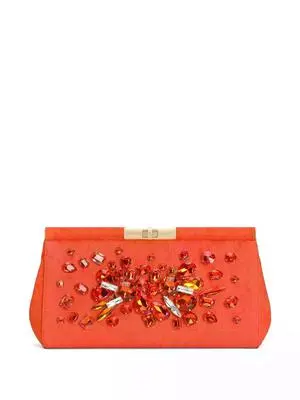 Dolce & Gabbana Marlene Shoulder Bag In Embroidered Brocade - Orange
