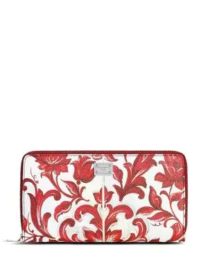Dolce & Gabbana Majolica-print Calfskin Wallet - White