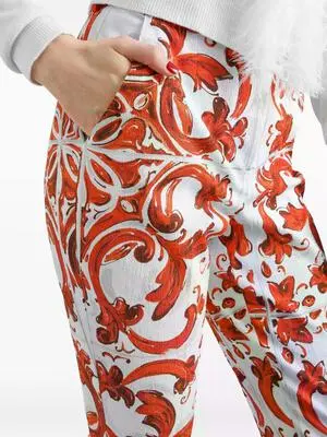 Dolce & Gabbana Majolica Print Brocade Trousers