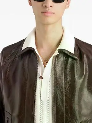 Dolce & Gabbana Intarsia Leather Jacket