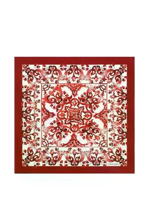 Dolce & Gabbana 50x50 Majolica-print Twill Scarf - Red