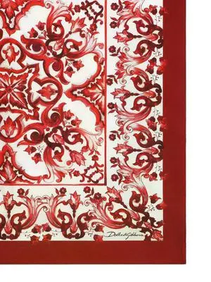 Dolce & Gabbana 50x50 Majolica-print Twill Scarf - Red