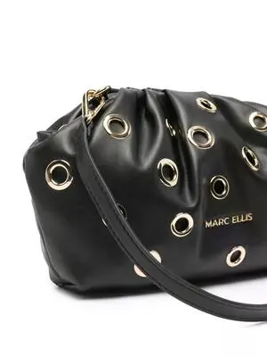 MARC ELLIS Daphne Eyelet-embellished Ruched Clutch Bag