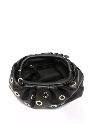 MARC ELLIS Daphne Eyelet-embellished Ruched Clutch Bag