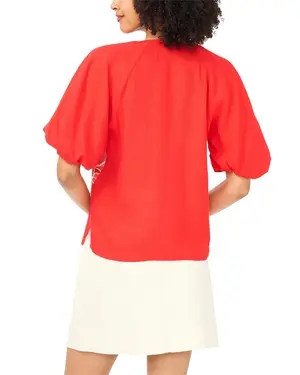 Vince Camuto Embroidered Split Neck Top