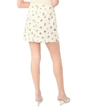 Ted Baker London Floral Print Cotton Mini Skirt - Vanilla Ice
