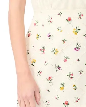 Ted Baker London Floral Print Cotton Mini Skirt - Vanilla Ice