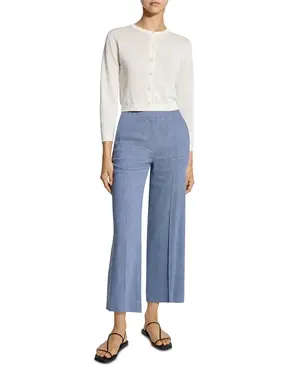 Theory Cropped Cardigan - Bone
