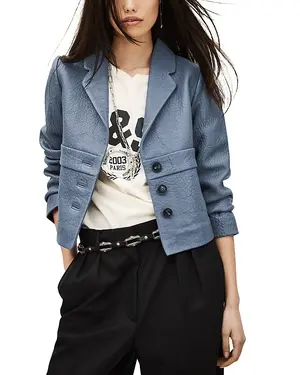 Ba&sh Borfeo Cropped Leather Jacket