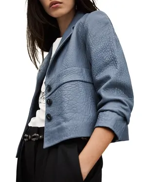Ba&sh Borfeo Cropped Leather Jacket