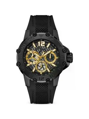 Guess Round Chronograph Watch - Black