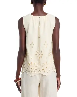 A.REN Embroidered Eyelet Top