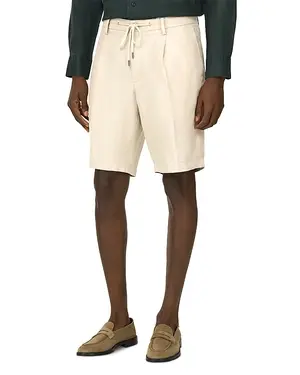 Boggi Milano Linen Shorts With Drawstring Waist - Sand