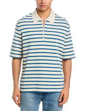 JIL SANDER Zip Stripe Polo Shirt