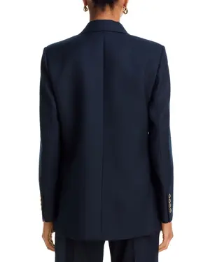 BLAZÉ MILANO Double Breasted Wool Blazer - Navy