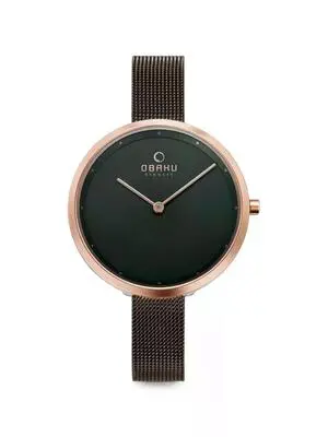 OBAKU Classic 34mm Rose Gold-tone Watch With Dial - Green