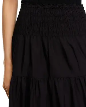 Michael Kors Poplin Tiered Maxi Skirt - Black